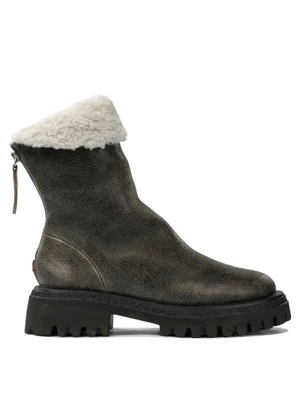 HALMANERA Leather Ankle Boots - Brown