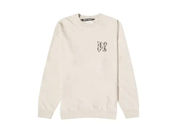 Palm Angels Pa Monogram Linen Crewneck Sweatshirt