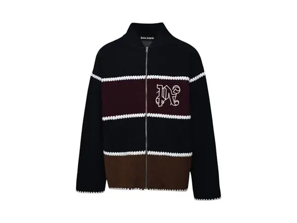 Palm Angels Pa Monogram Striped Knit Jacket