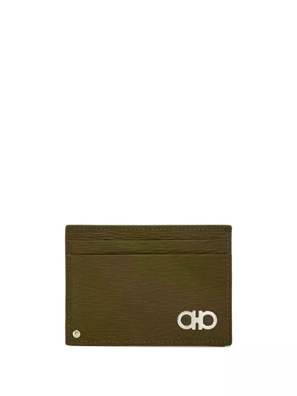 FERRAGAMO Gancini Cardholder - Verde Oliva/testa Di Moro/caffè