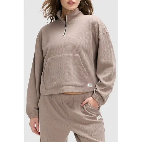 PELOTON Waffle ½ Zip Mock Neck Top