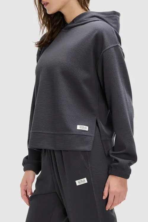 PELOTON Waffle Snap Pullover Hoodie - Slate