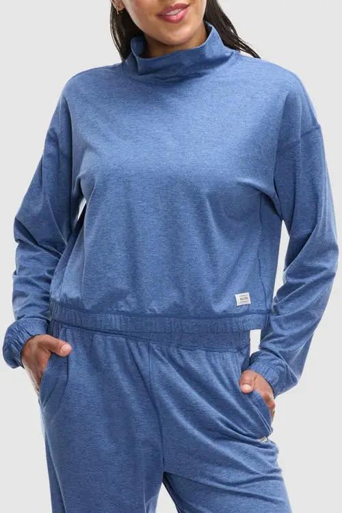 PELOTON Dreamblend Funnel Neck - Deep Cobalt