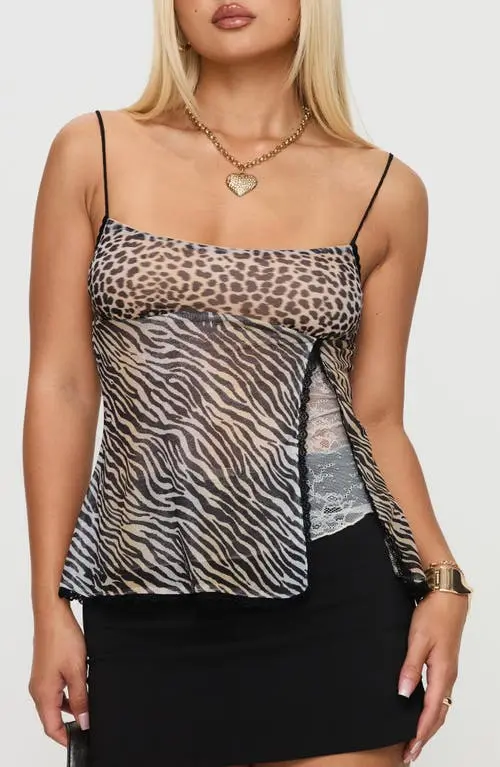 Princess Polly Animal Print Split Hem Camisole