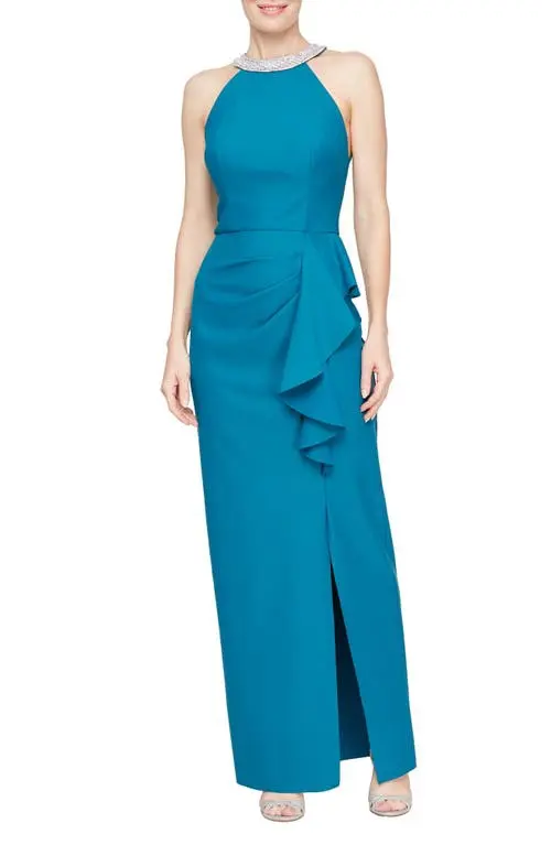 Alex Evenings Embellished Ruffled Gown
