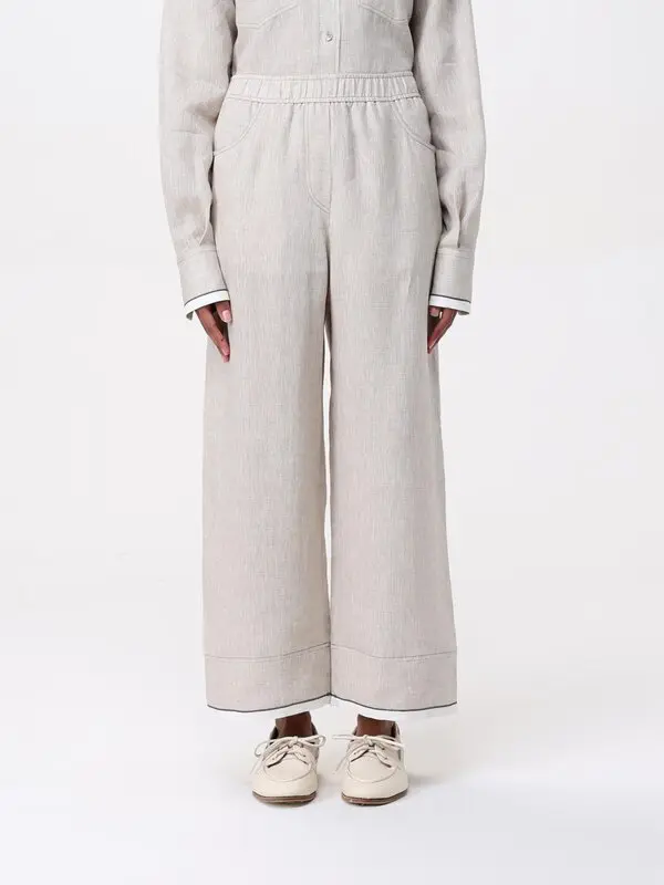 Brunello Cucinelli Wide Leg Pants - Beige