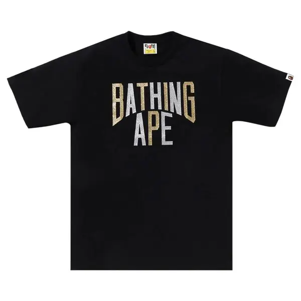 BAPE Glitter Nyc Logo Tee - Black