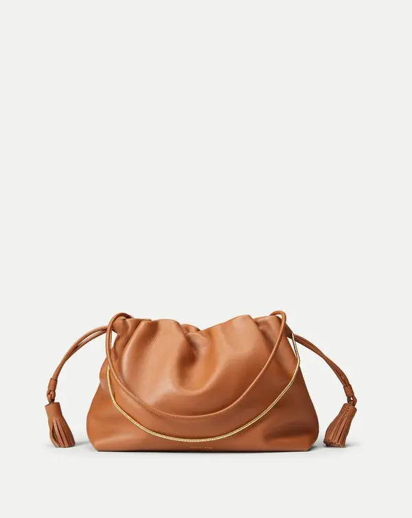 Veronica Beard Leather Stash Bag With Chain Strap - Hazelwood