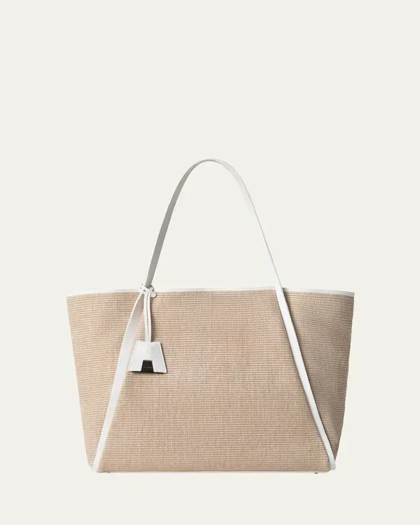 Akris Alex Raffia And Leather Tote