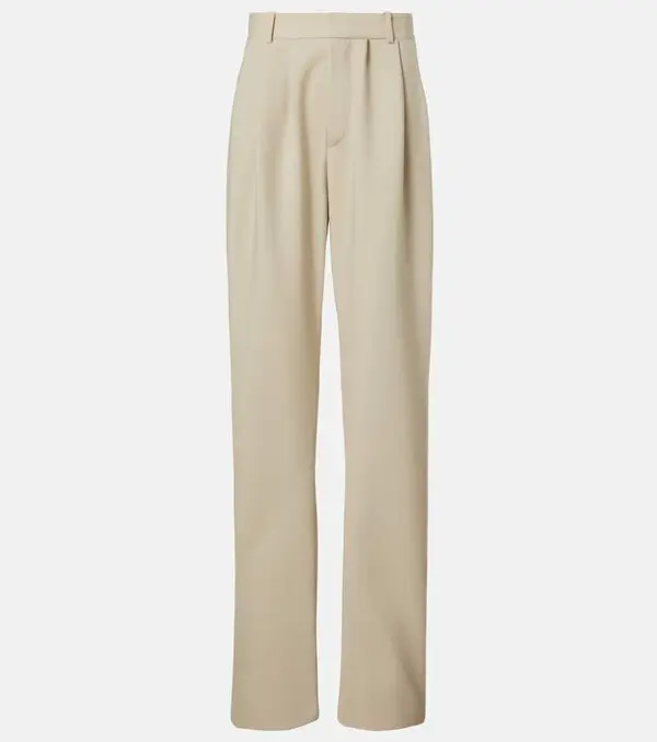 Saint Laurent Pleated Wool Wide-leg Trousers