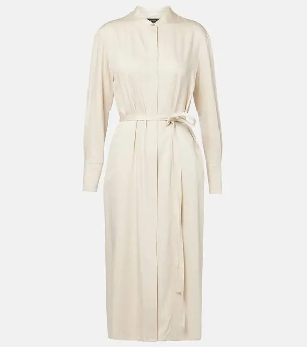JOSEPH Rosan Belted Midi Dress - Beige