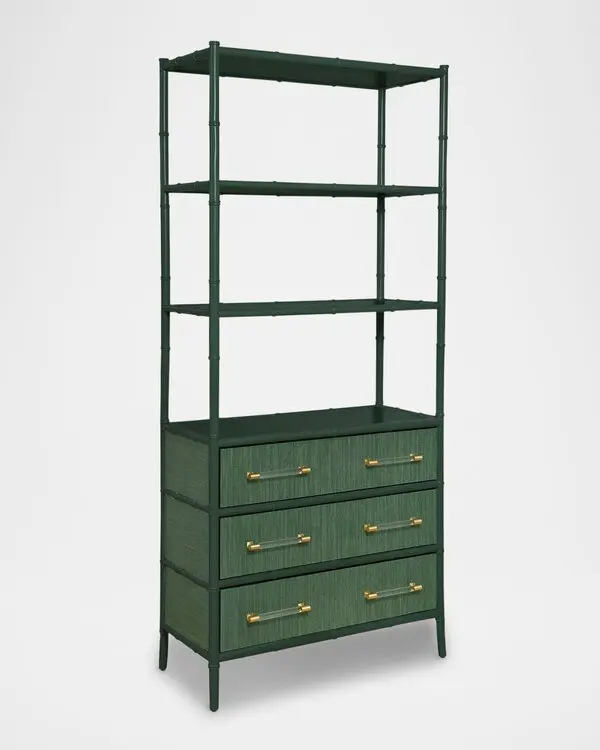 WORLDS AWAY Flynn 3-tier Etagere With 3 Drawers