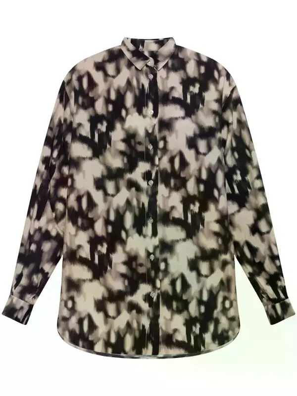 SAMSOE SAMSOE Abstract Pattern Print Shirt - Brown