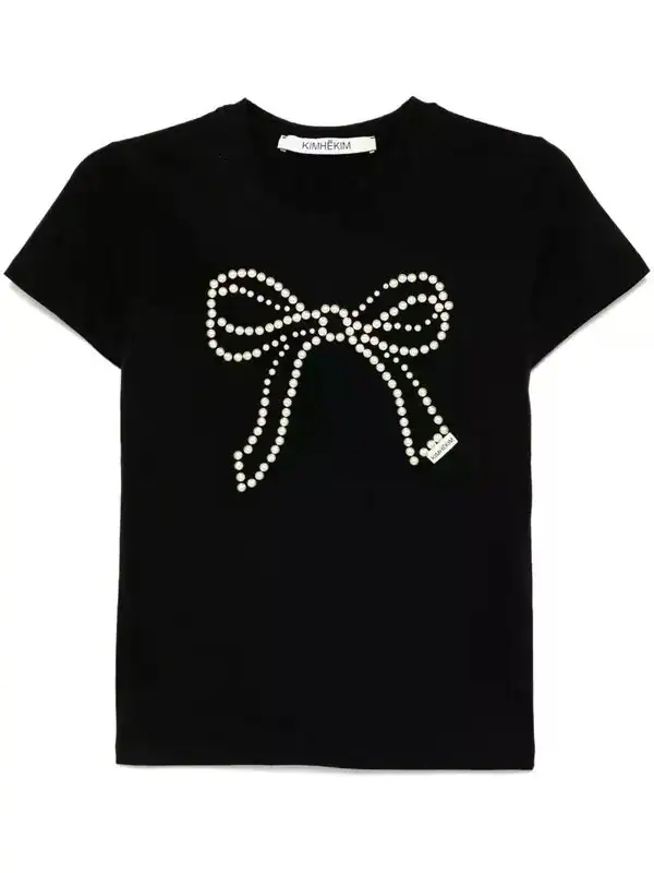 【KIMHEKIM】Logo T-Shirt with Pearl Embellishment (2 Colors) Buy KIMHEKIM Pearl-embellished T-shirt - Black At 44% Off