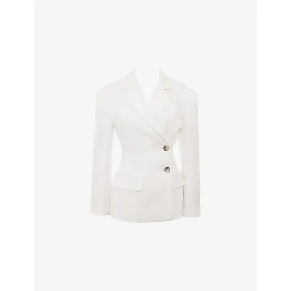 House Of Cb Hudson Hourglass Stretch-woven Blazer - White
