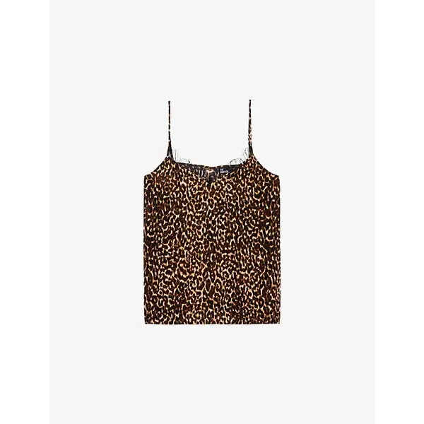 The Kooples Printed Silk Sleeveless Top