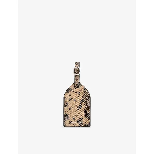 Whistles Snake-effect Leather Luggage Tag