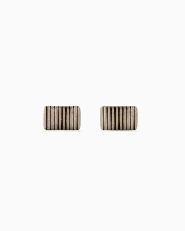 Giorgio Armani Sterling Striped-effect Cufflinks