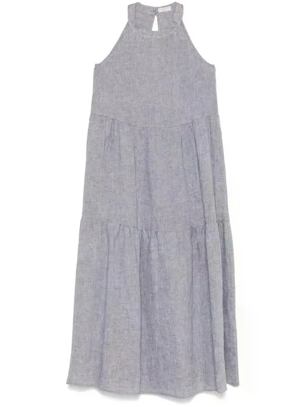 Peserico Tiered Midi Dress - Grey