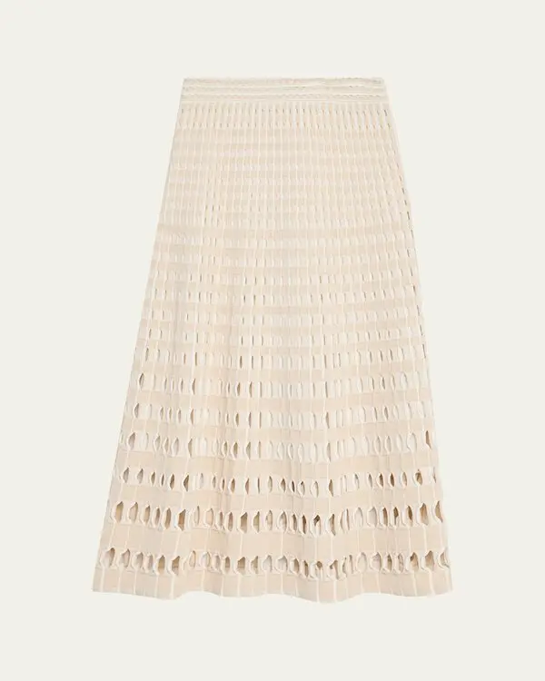 Simkhai Larken Midi Skirt - Sand Multi