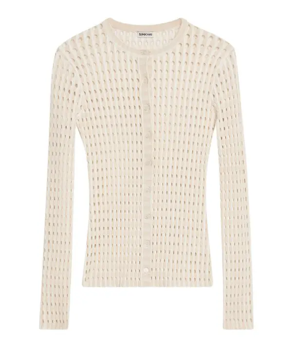 Simkhai Gracen Fitted Cardigan - Sand Multi