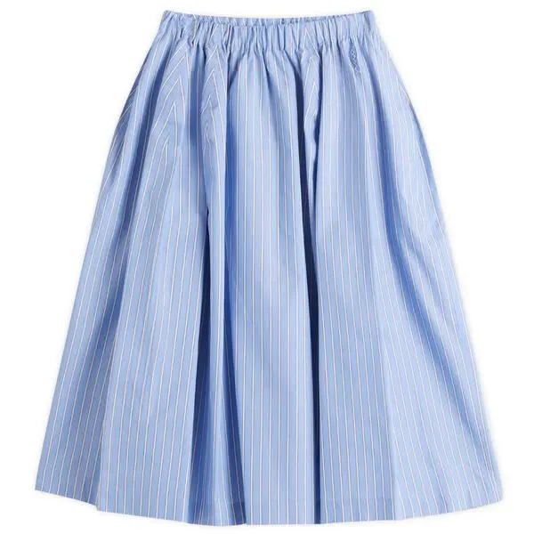 Marni Poplin Midi Skirt - Blue China