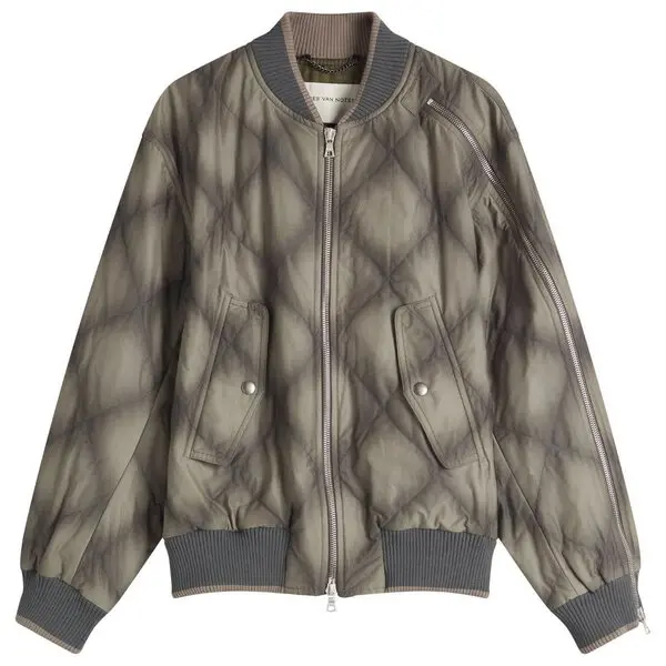 Dries Van Noten Vilmory Embroidered Bomber Jacket - Anthracite