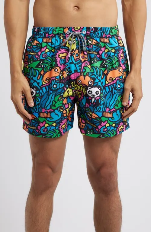 BOARDIES Munday Jungle Mid Length Swim Trunks - Multi