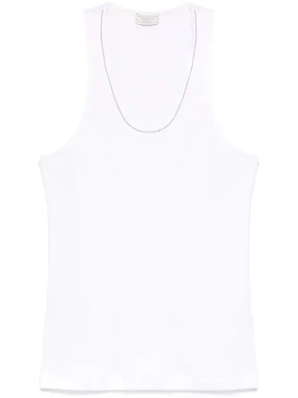 Peserico Beaded Trim-detail Tank Top