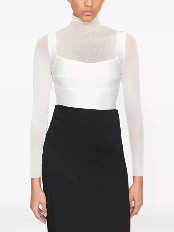 ATU BODY COUTURE Mesh-detail Bodysuit - White