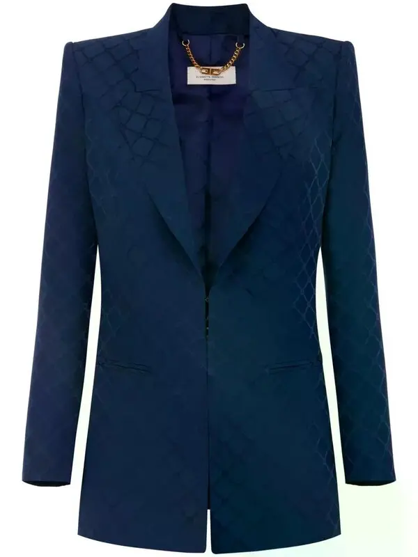Elisabetta Franchi Diamond-jacquard Satin Blazer