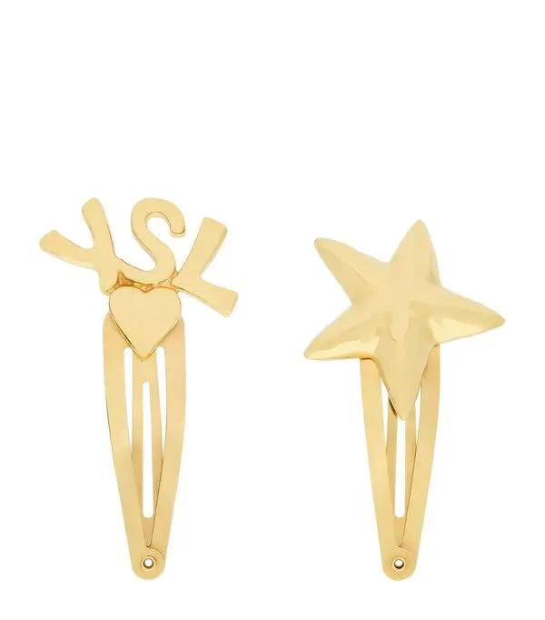 Saint Laurent Charms Hair Clips - Metallic