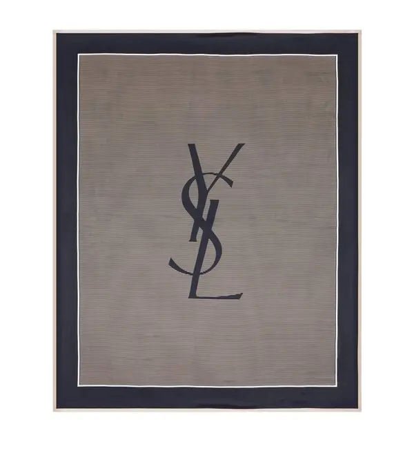 Saint Laurent Silk Printed Stole - Blue