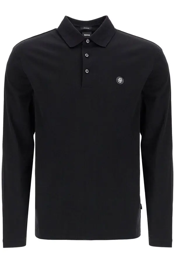 Hugo Boss Long Sleeve Cotton Polo In Black 18% Off Editorialist