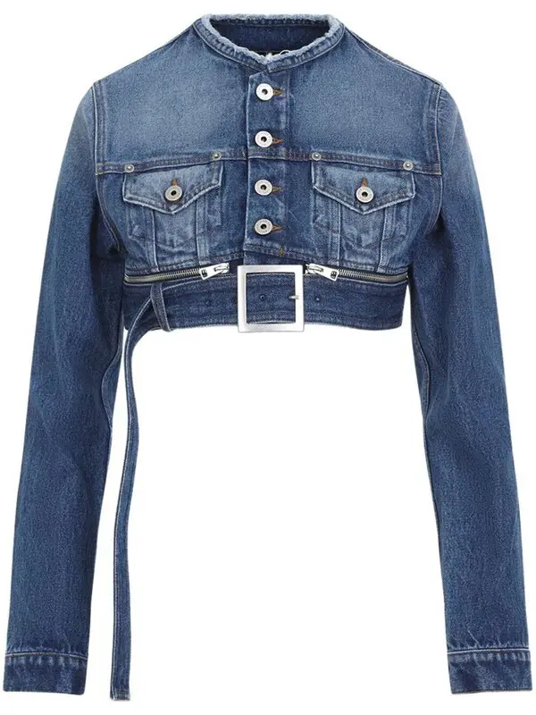 Jean Paul Gaultier Super Cropped Denim Jacket - Blue