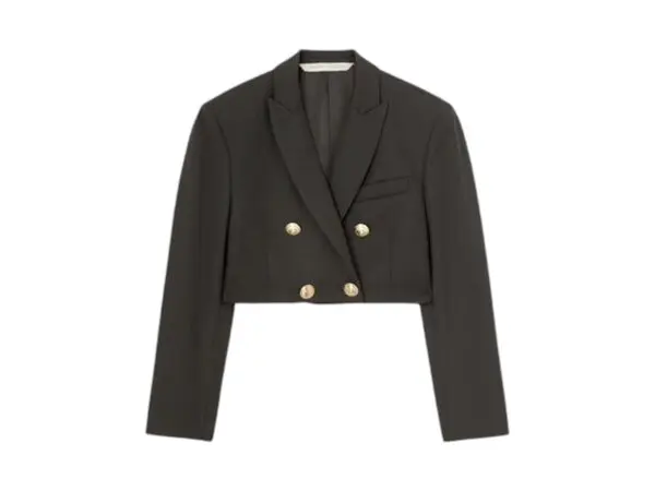 Palm Angels Cropped Boyfriend Blazer - Black