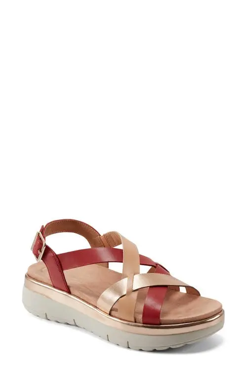 Easy Spirit Indie Platform Slingback Sandals - Red