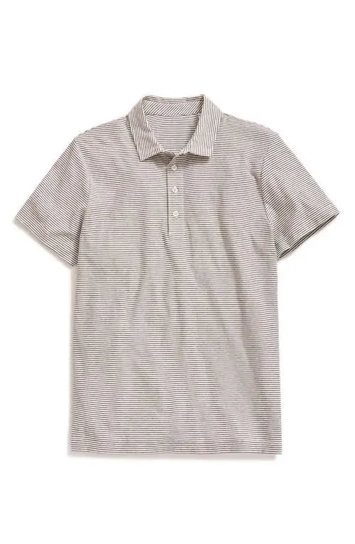 Billy Reid Pensacolo Stripe Polo - Tinted White/ Black