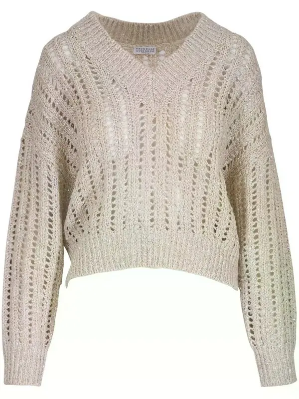 Brunello Cucinelli Open-knit Sweater - Neutrals