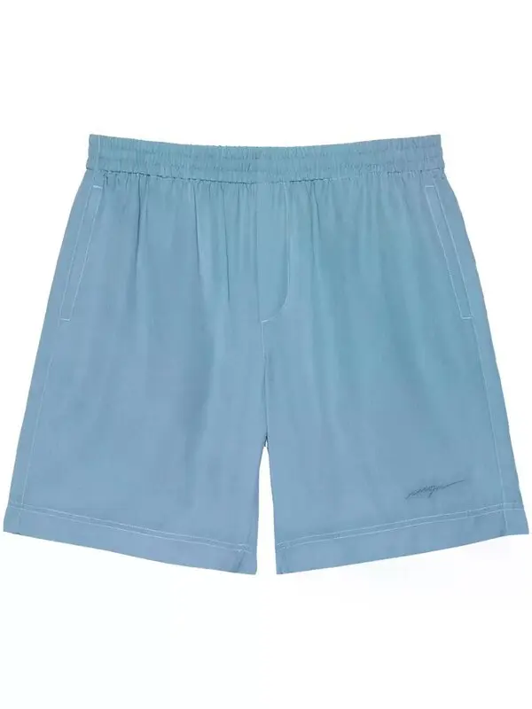 MSGM Logo Embroidered Shorts