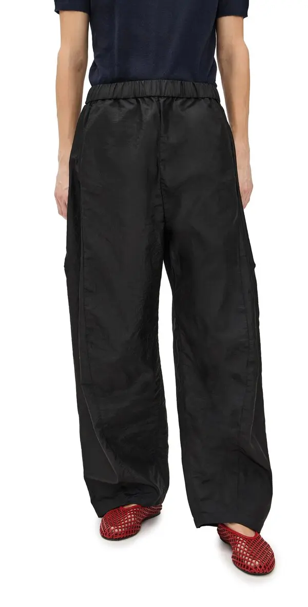 Tibi Petite Crispy Nylon Winslow Pants - Black