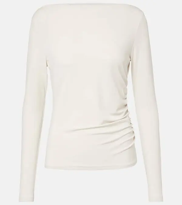 Max Mara Catullo Ruched Crêpe Jersey Top