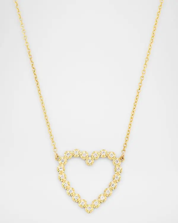 JENNIFER MEYER Illusion-set Diamond Open Heart Pendant Necklace