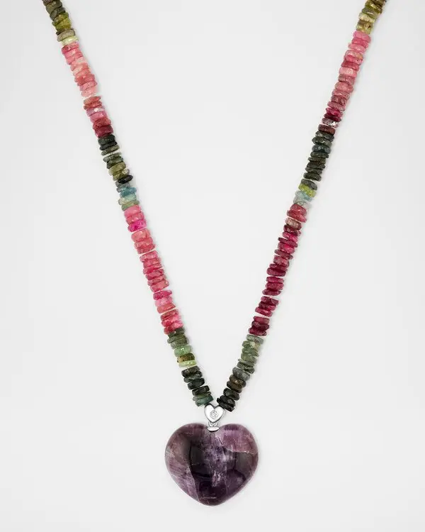 Jia Jia Amethyst, Diamond, And Tourmaline Necklace