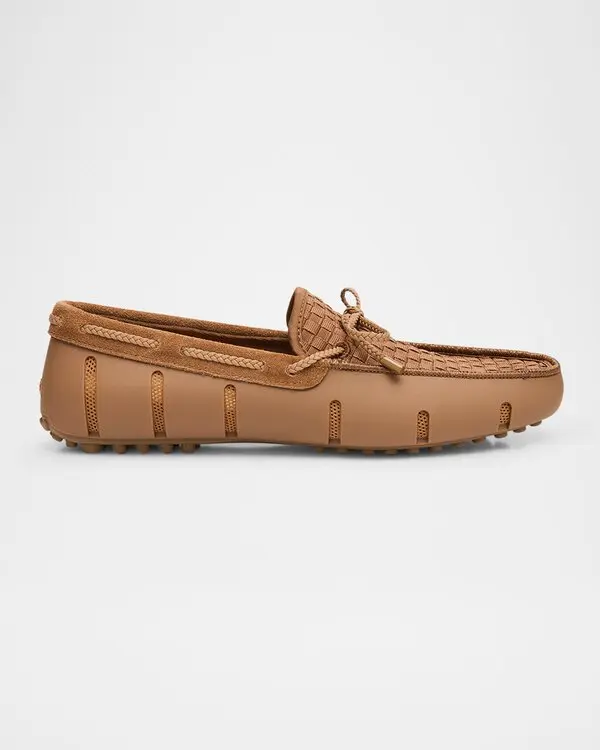 Swims Woven Textile And Suede Drivers - Nut