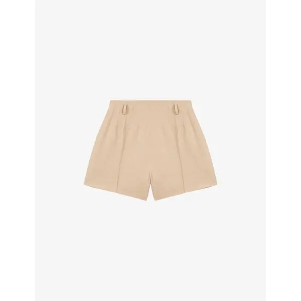 Maje Dared Linen And Cotton-blend Woven Shorts - Naturels