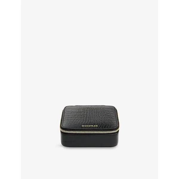 Whistles Aelia Leather Jewellery Box - Black