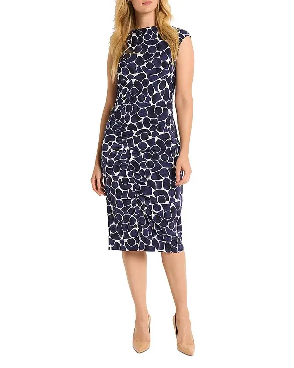 NIC+ZOE Geo Pebble Ruched Dress