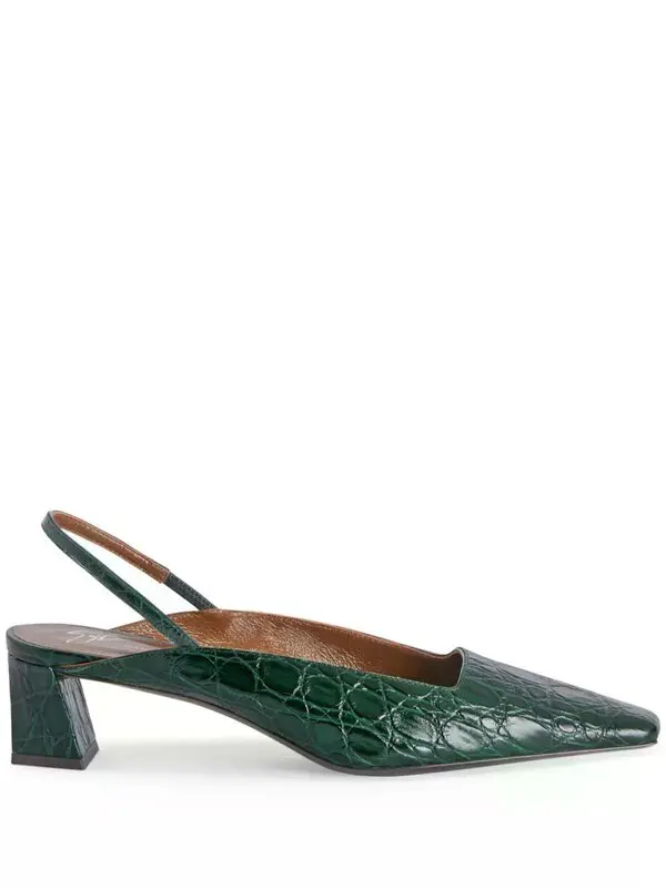 GIUSEPPE ZANOTTI 45mm Brendha Sabot Pumps - Green