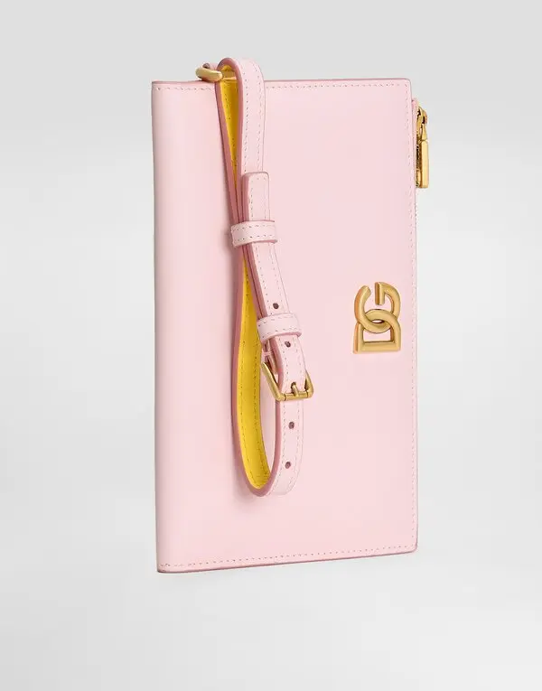 Dolce & Gabbana Calfskin Passport Holder With Dg Logo - Multicolor
